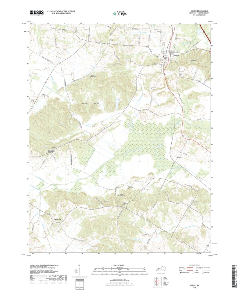 Sebree, KY (2019, 24000-Scale) Map by United States Geological Survey ...