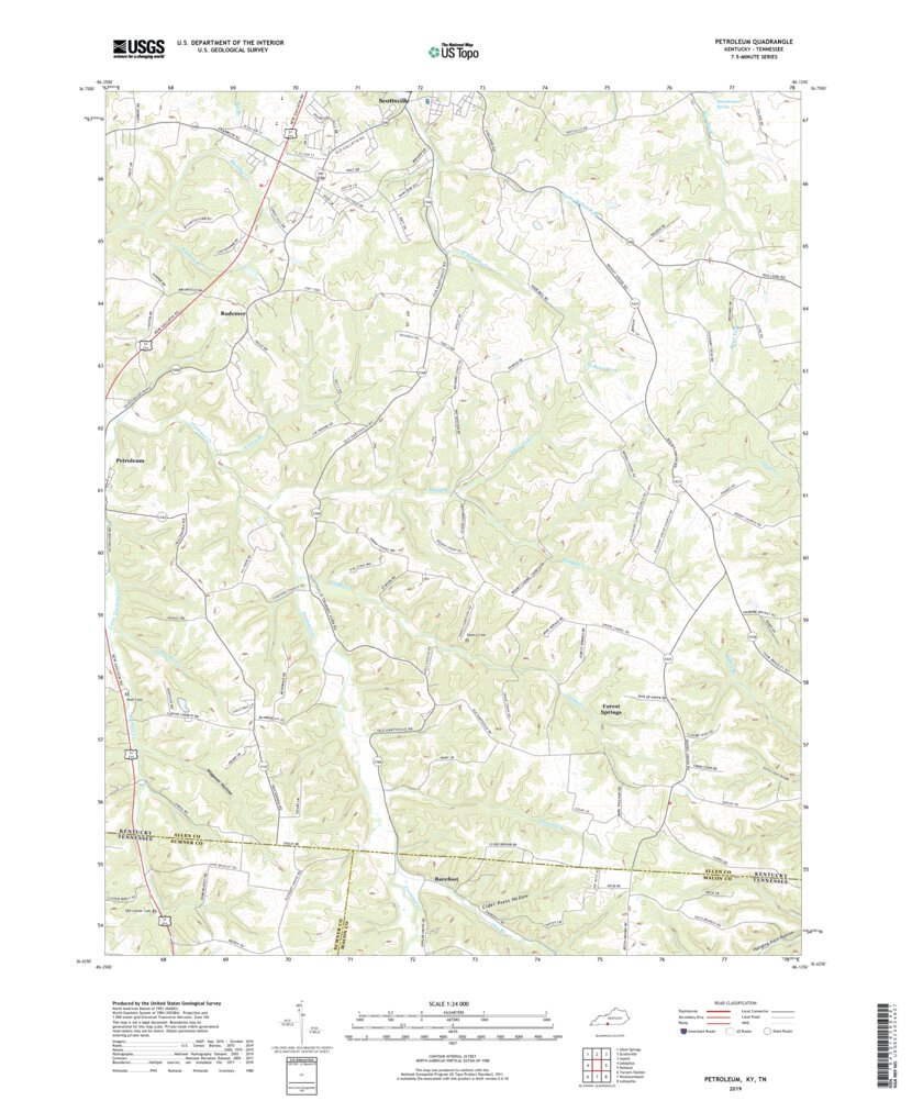 Petroleum, KY (2019, 24000-Scale) Map by United States Geological ...
