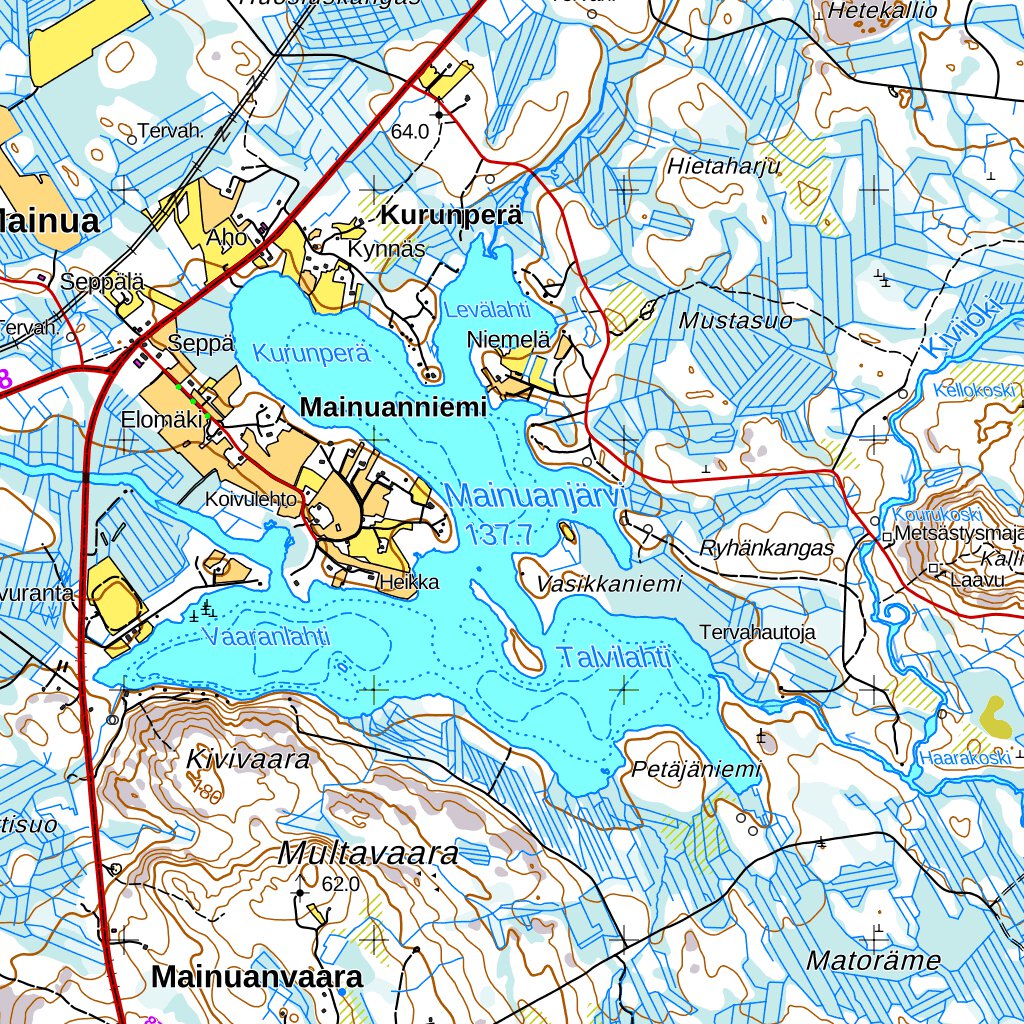 Mainua 1:50 000 (Q521) Map by MaanMittausLaitos | Avenza Maps