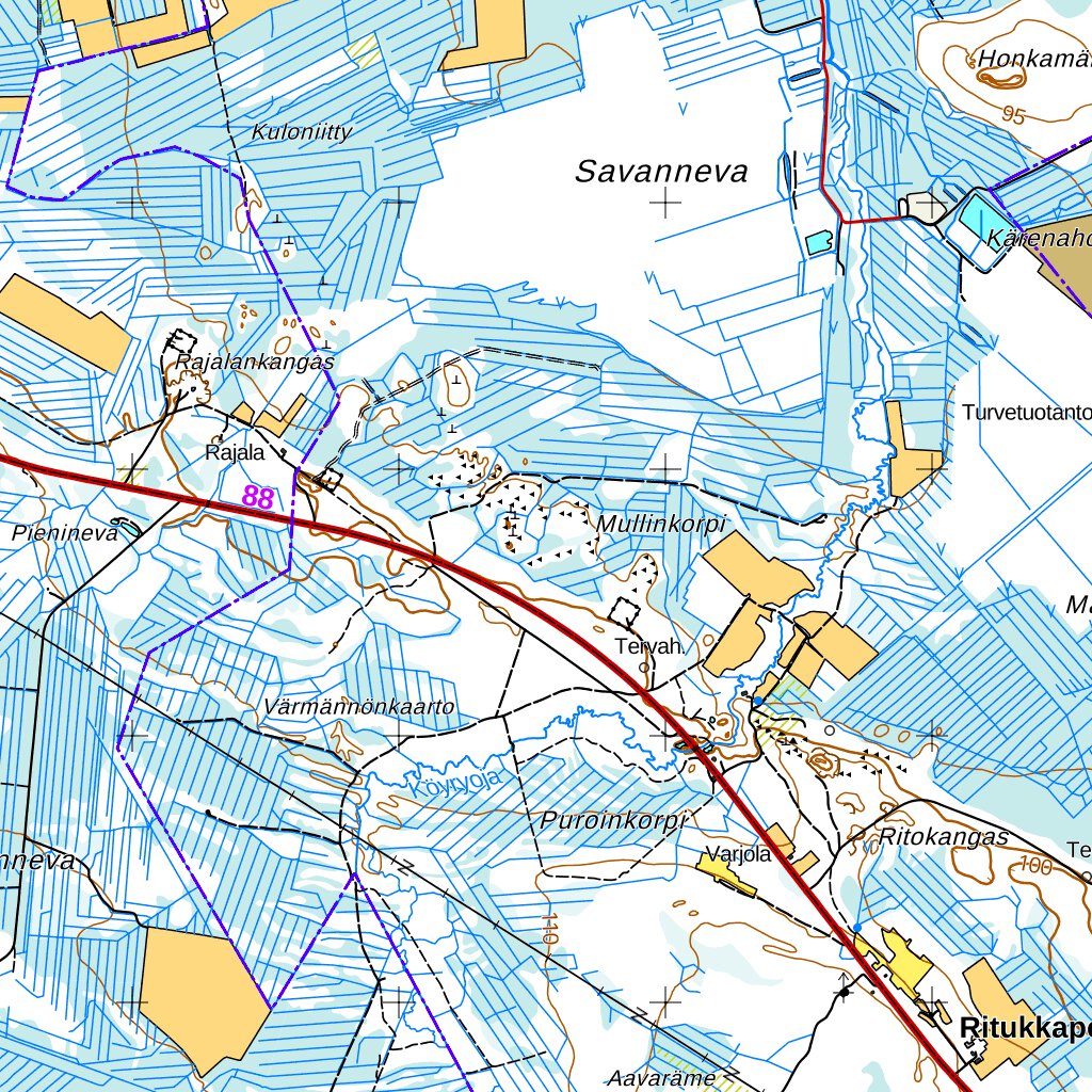 Siikalatva 1:50 000 (Q442) Map by MaanMittausLaitos | Avenza Maps