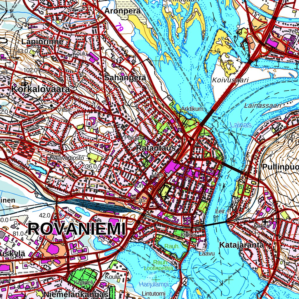 Rovaniemi 1:50 000 (T432) Map by MaanMittausLaitos | Avenza Maps