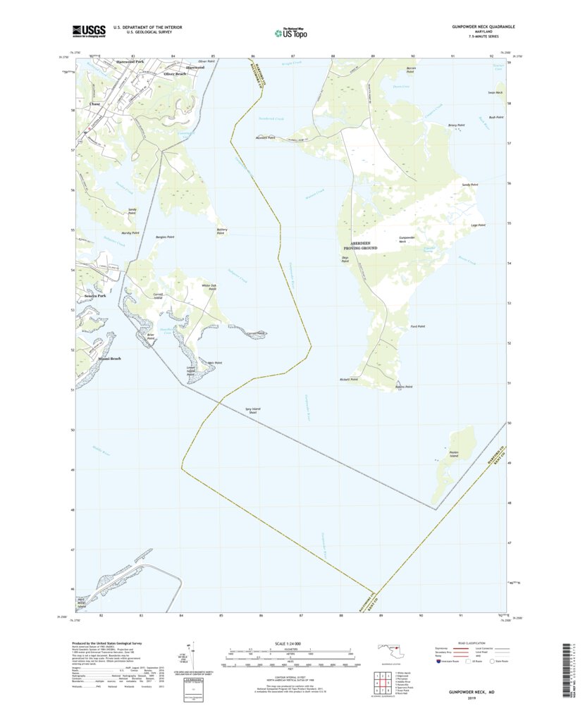 Gunpowder Neck, MD (2019, 24000-Scale) Map by United States Geological ...