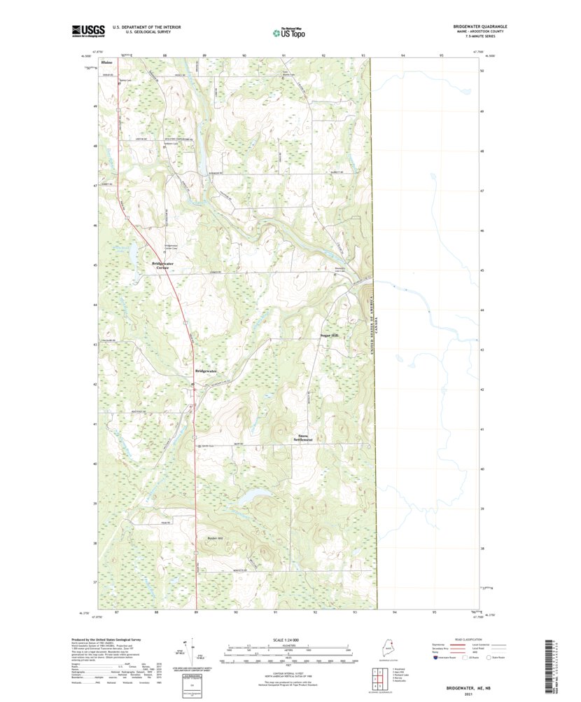 Bridgewater, ME (2021, 24000-Scale) Map by United States Geological ...