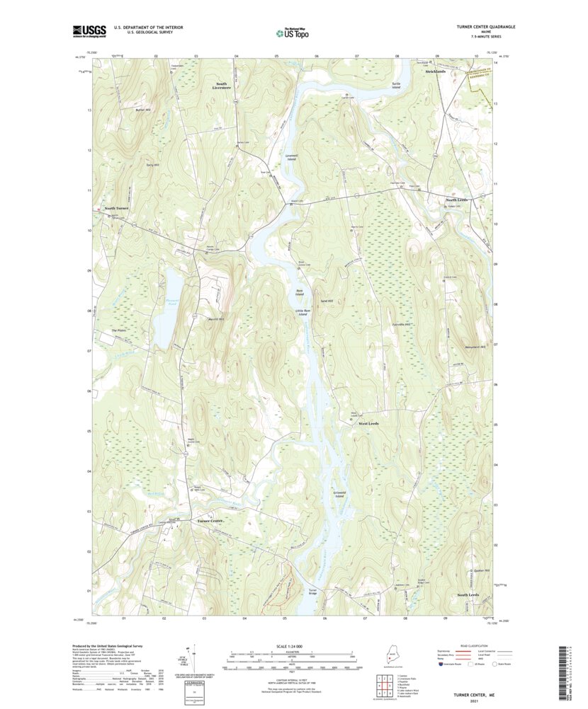 Turner Center, ME (2021, 24000-Scale) Map by United States Geological ...