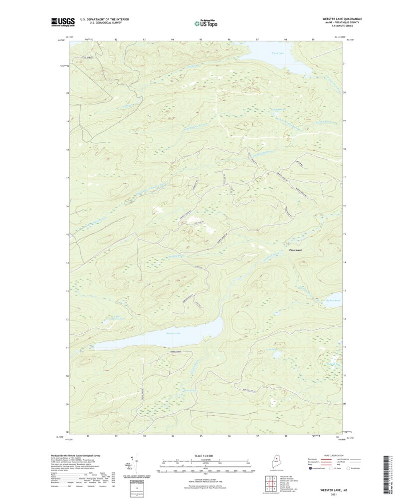 Webster Lake, ME (2021, 24000-Scale) Map by United States Geological ...
