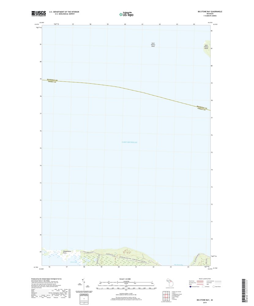 Big Stone Bay, MI (2019, 24000-Scale) Map by United States Geological ...
