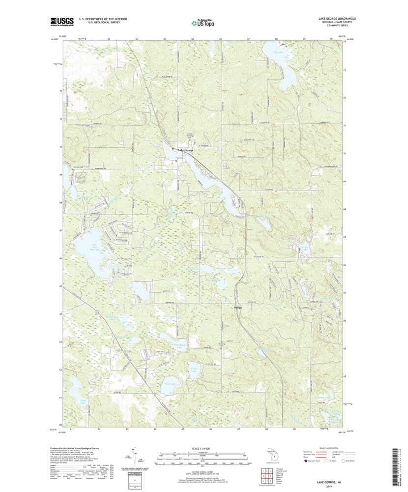 Lake George, MI (2019, 24000-Scale) Map by United States Geological ...
