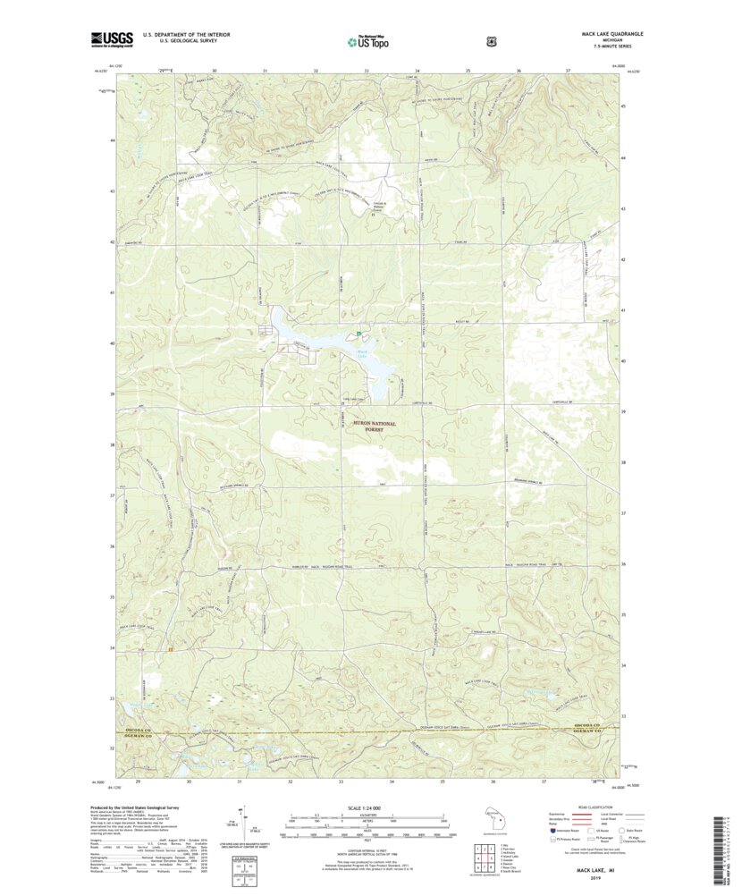Mack Lake, MI (2019, 24000-Scale) Map by United States Geological ...