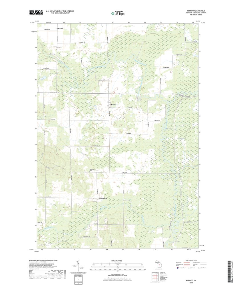 Merritt, MI (2019, 24000-Scale) Map by United States Geological Survey ...