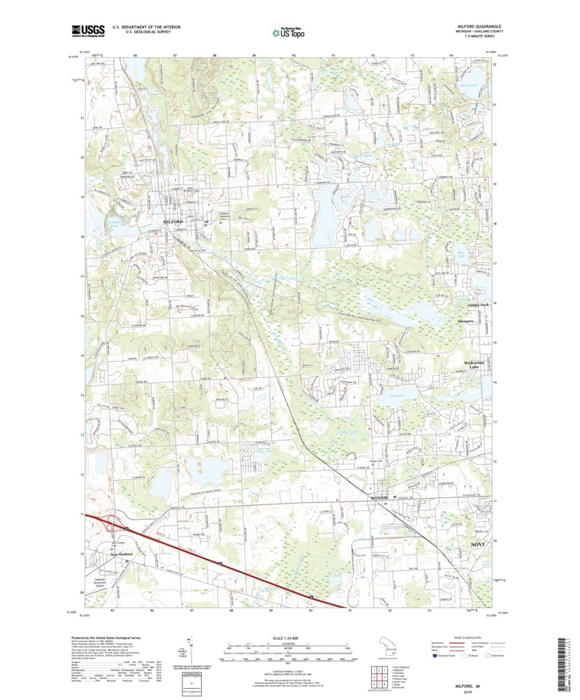 Milford, MI (2019, 24000-Scale) Map by United States Geological Survey ...