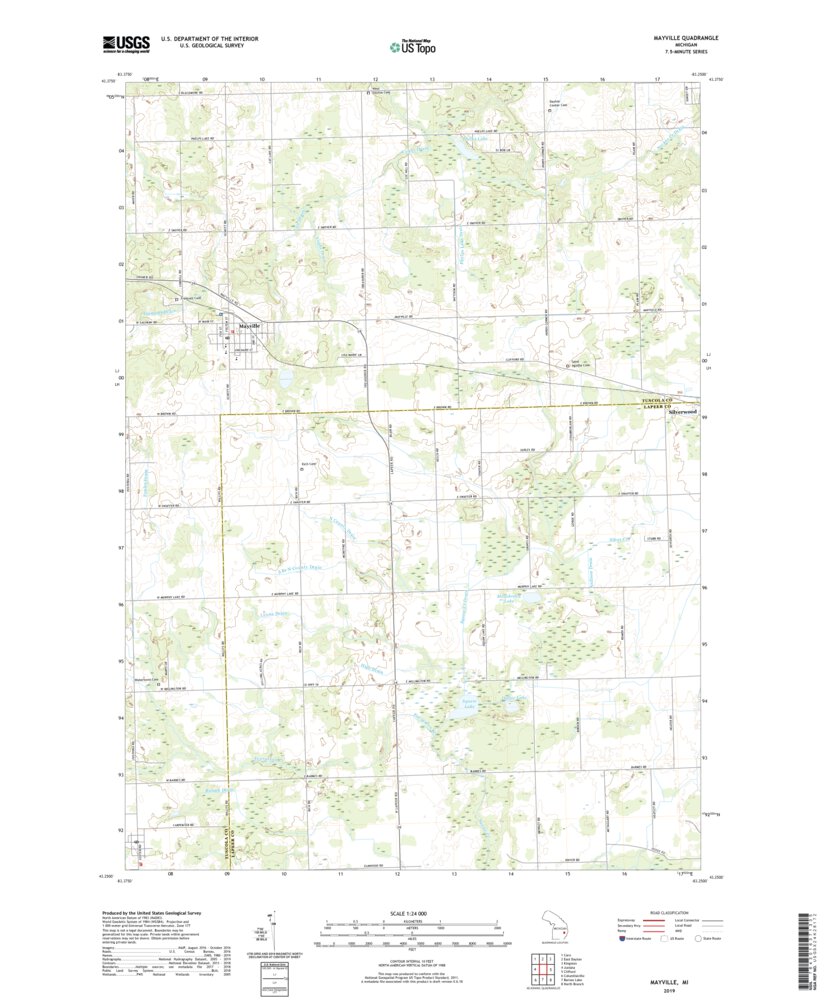 Mayville, MI (2019, 24000-Scale) Map by United States Geological Survey ...