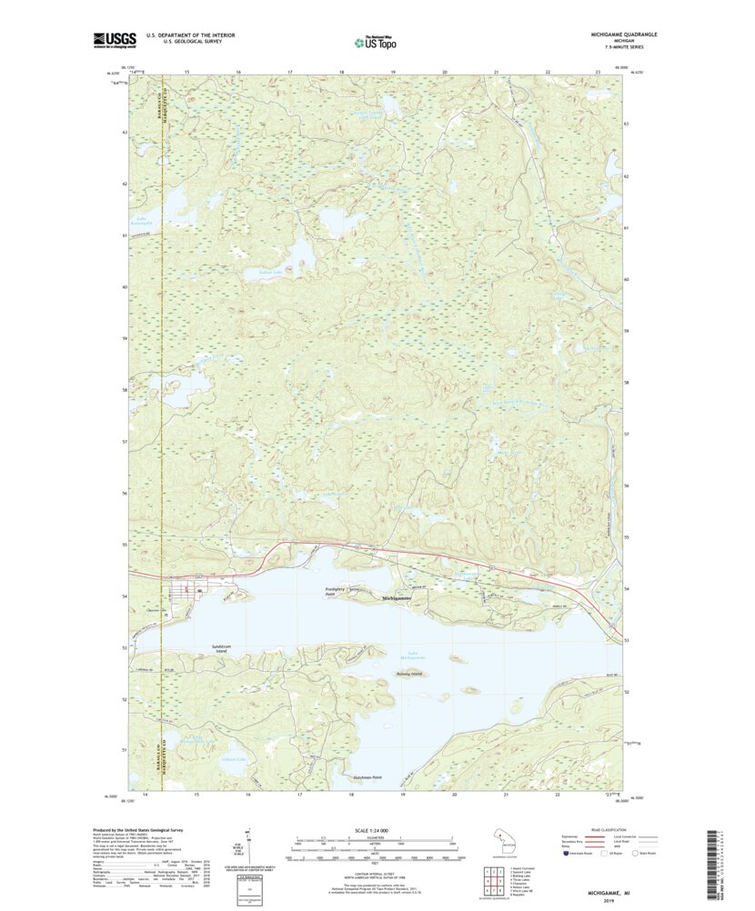 Michigamme, MI (2019, 24000-Scale) Map by United States Geological ...