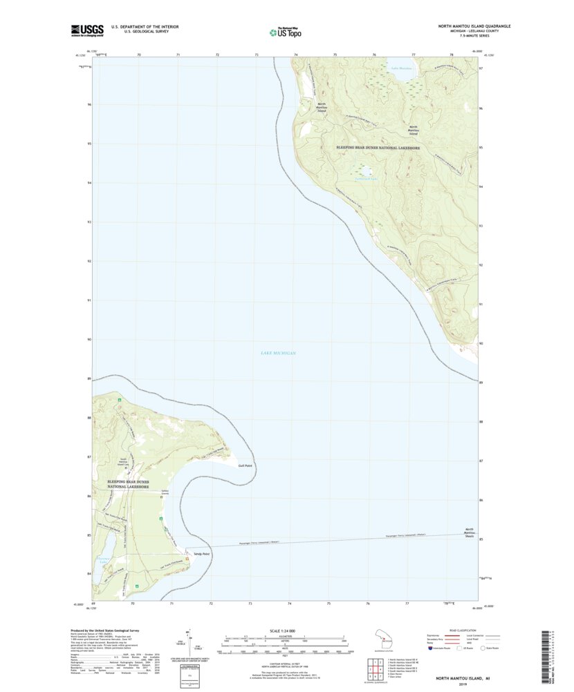 North Manitou Island, MI (2019, 24000-Scale) Map by United States ...