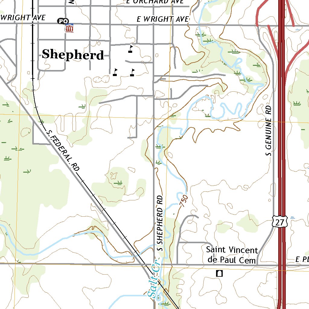 Shepherd, MI (2019, 24000-Scale) Map by United States Geological Survey ...