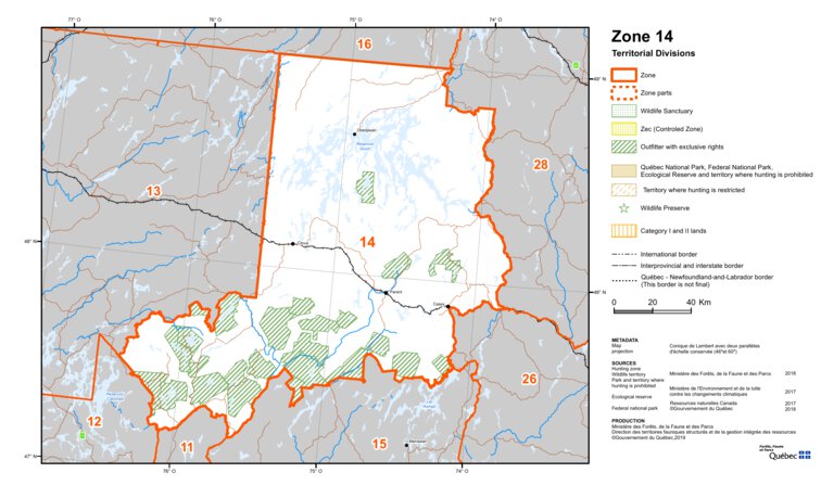 Québec Zone de Chasse 14 Map by Avenza Systems Inc. | Avenza Maps