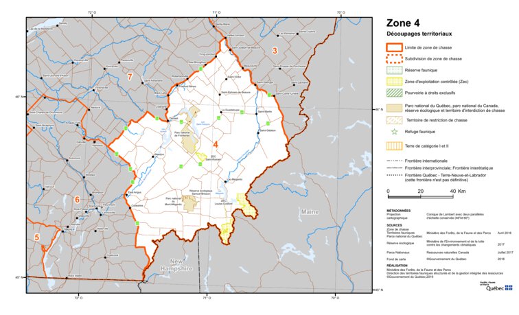 Québec Zone de Chasse 4 Map by Avenza Systems Inc. | Avenza Maps