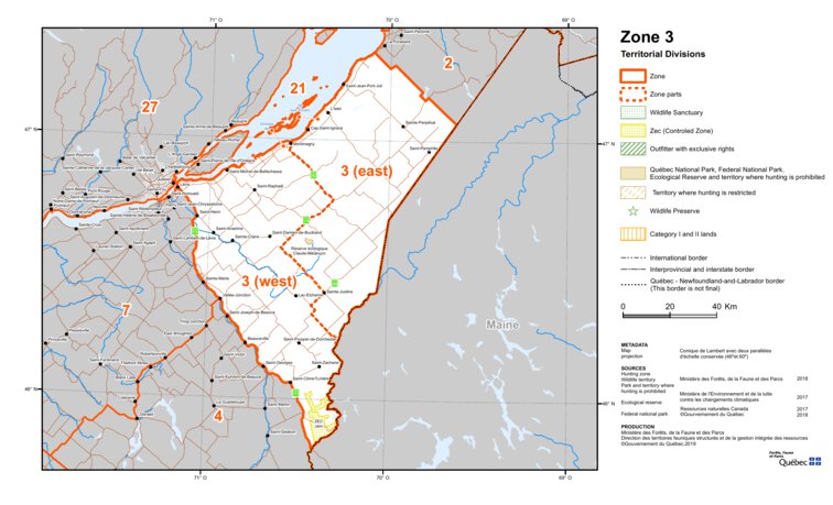 Québec Zone de Chasse 3 Map by Avenza Systems Inc. | Avenza Maps
