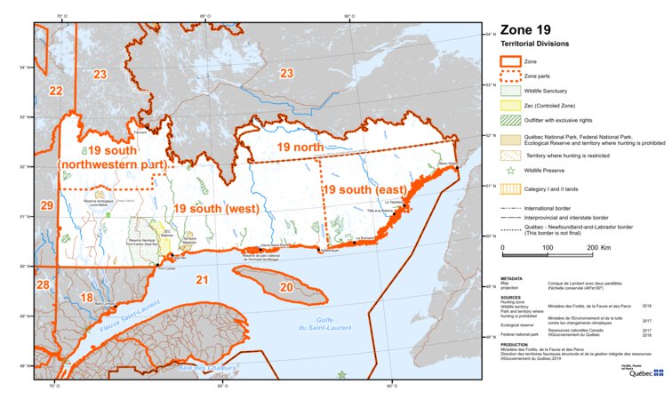 Québec Zone de Chasse 19 Map by Avenza Systems Inc. | Avenza Maps