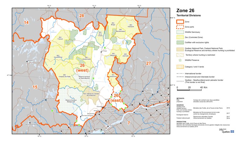 Québec Zone de Chasse 26 Map by Avenza Systems Inc. | Avenza Maps