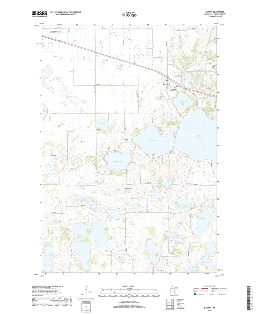Darwin, MN (2019, 24000-Scale) Map by United States Geological Survey ...