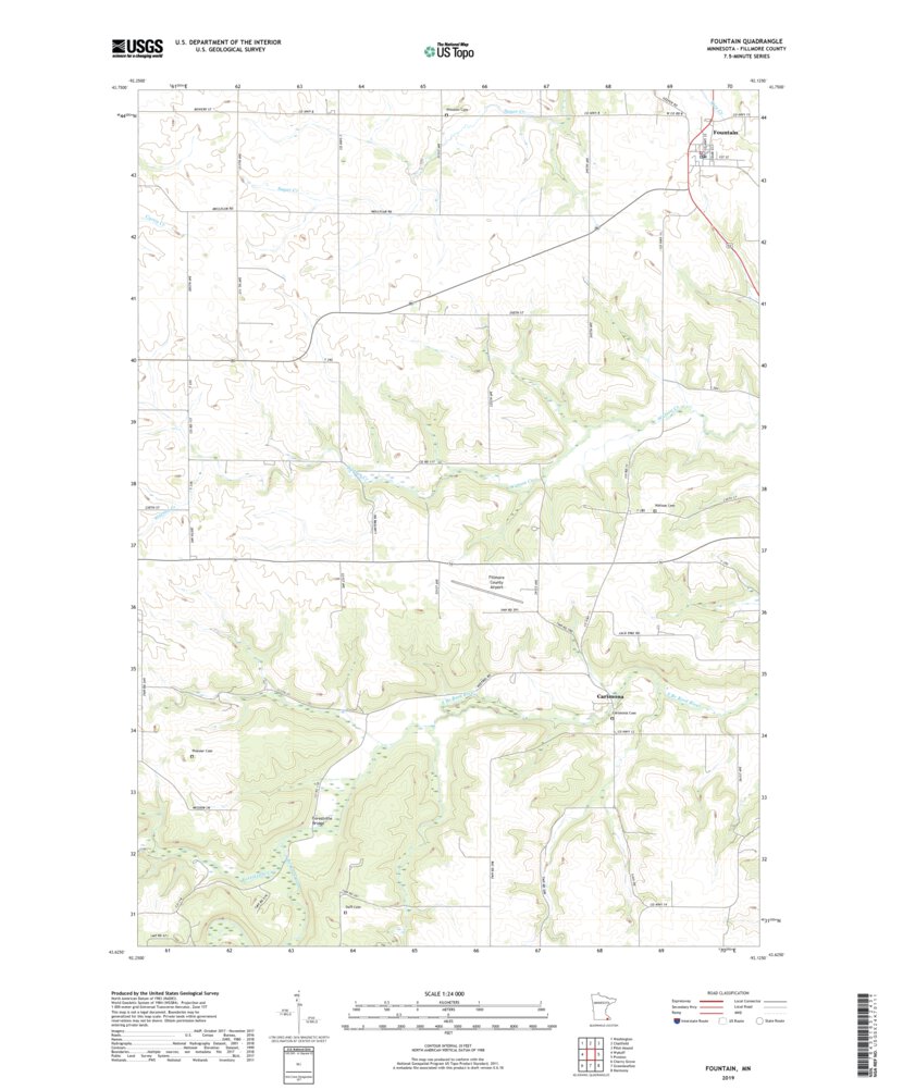 Fountain, MN (2019, 24000-Scale) Map by United States Geological Survey ...