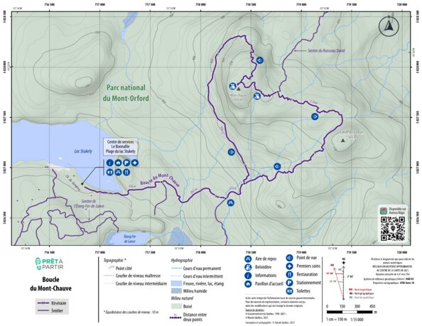 Prêt-à-Partir | Boucle du mont Chauve Map by Rando Quebec | Avenza Maps