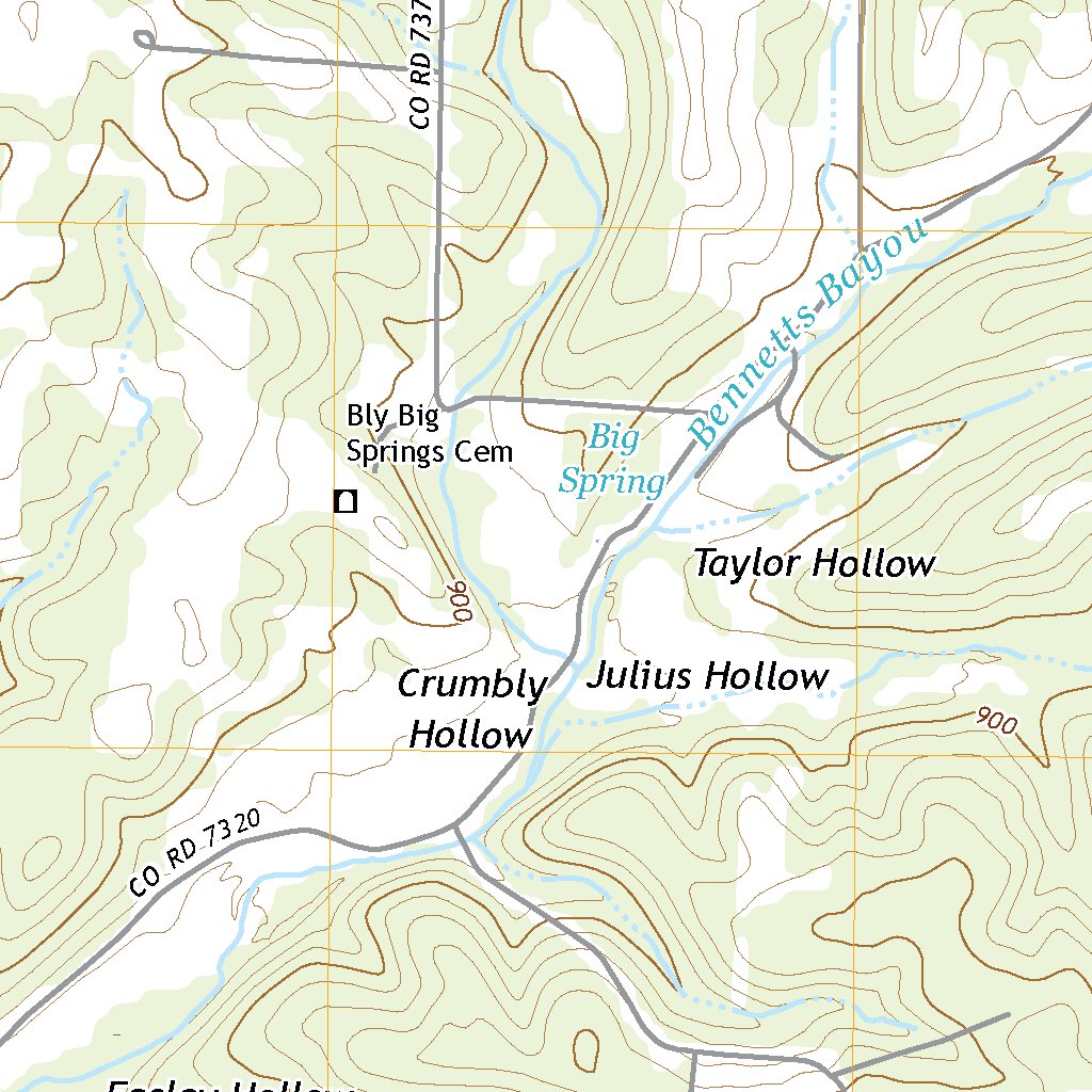 Caulfield, MO (2021, 24000-Scale) Map by United States Geological ...