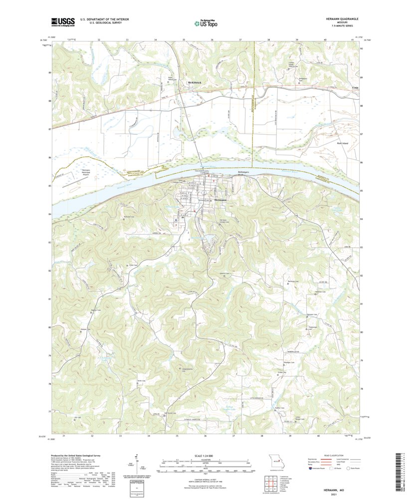 Hermann, MO (2021, 24000-Scale) Map by United States Geological Survey ...