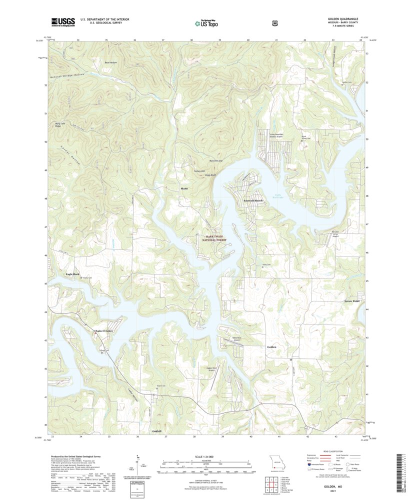 Golden, MO (2021, 24000-Scale) Map by United States Geological Survey ...