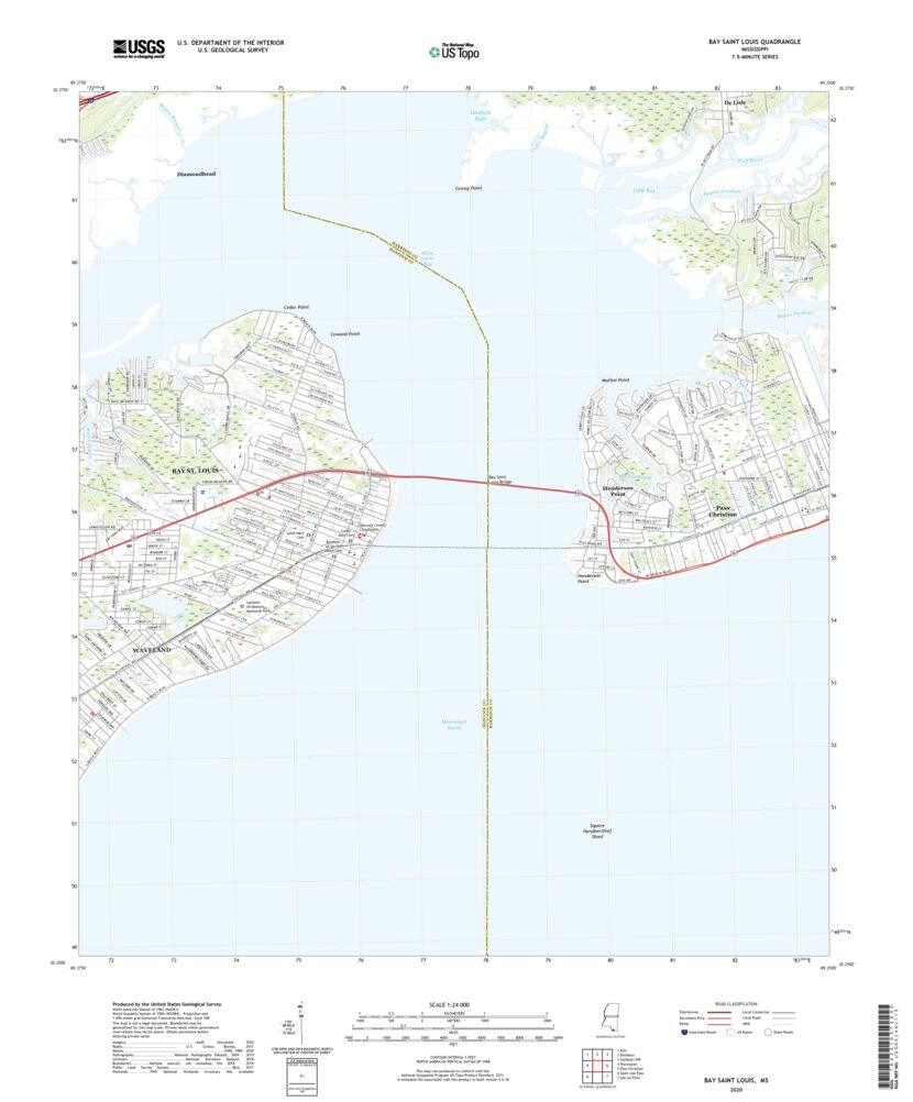 Bay Saint Louis, MS (2020, 24000-Scale) Map by United States Geological ...