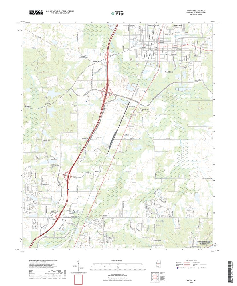 Canton, MS (2020, 24000-Scale) Map by United States Geological Survey ...