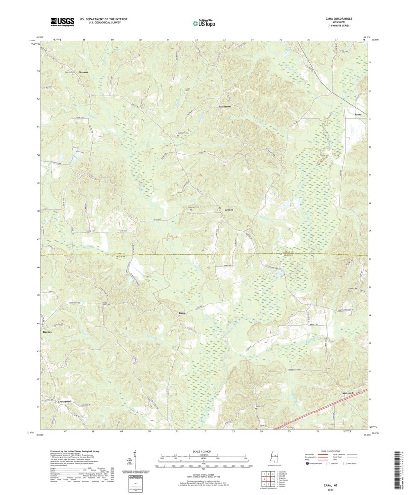 Zama, MS (2020, 24000-Scale) Map by United States Geological Survey ...