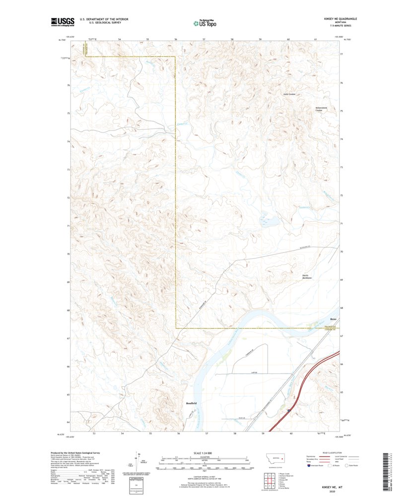 Kinsey NE, MT (2020, 24000-Scale) Map by United States Geological ...