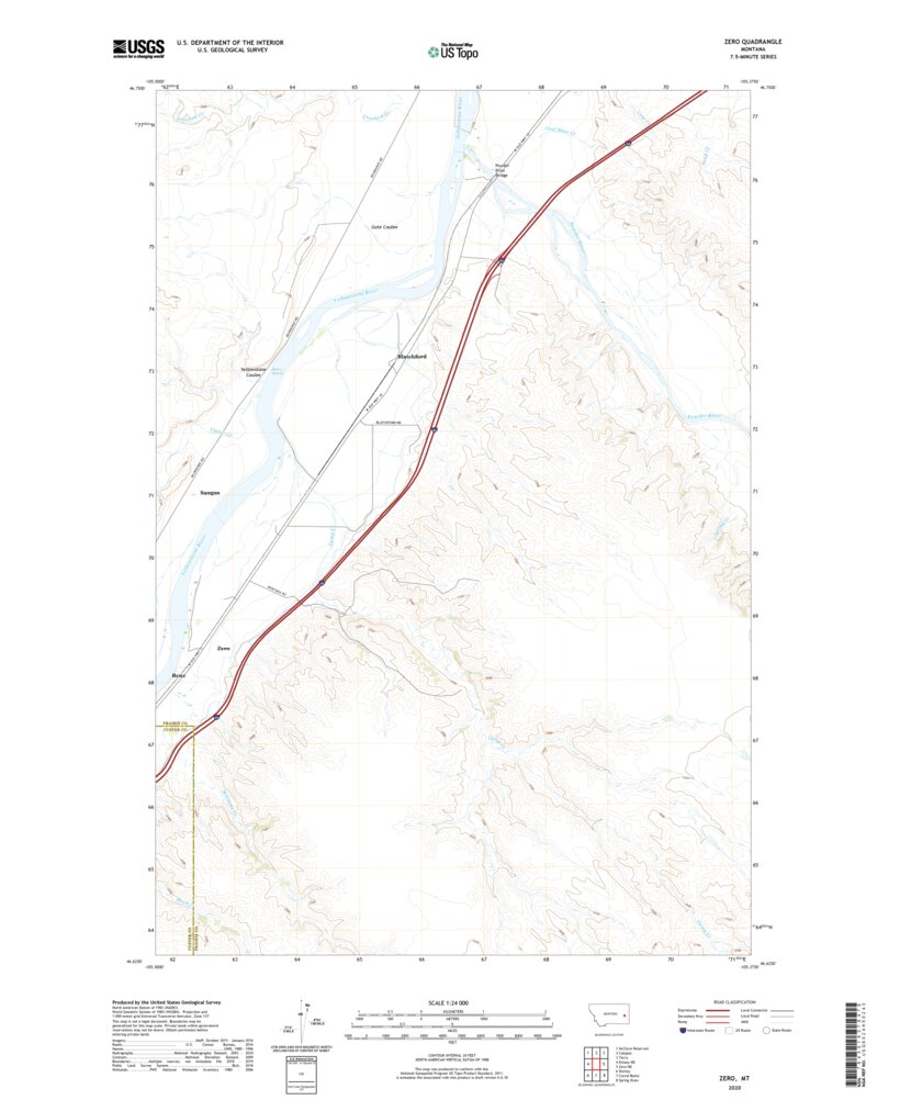 Zero, MT (2020, 24000-Scale) Map by United States Geological Survey ...
