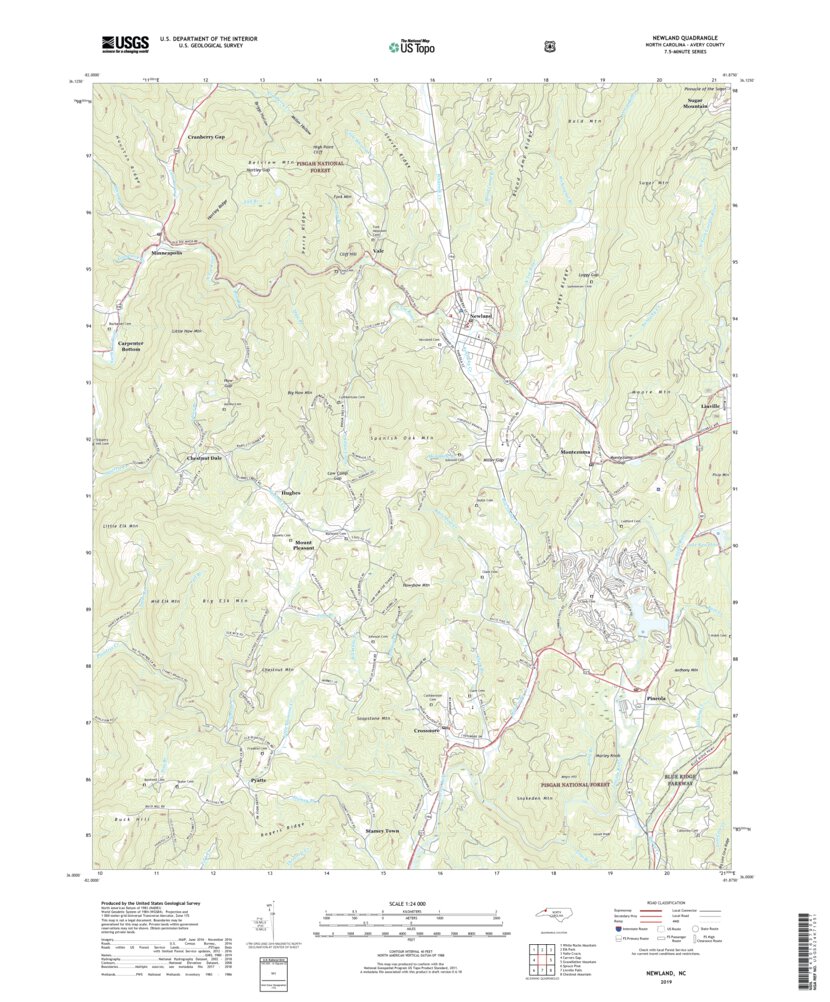 Newland, NC (2019, 24000-Scale) Map by United States Geological Survey ...