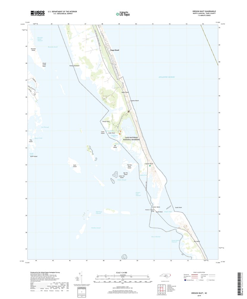 Oregon Inlet, NC (2019, 24000-Scale) Map by United States Geological ...