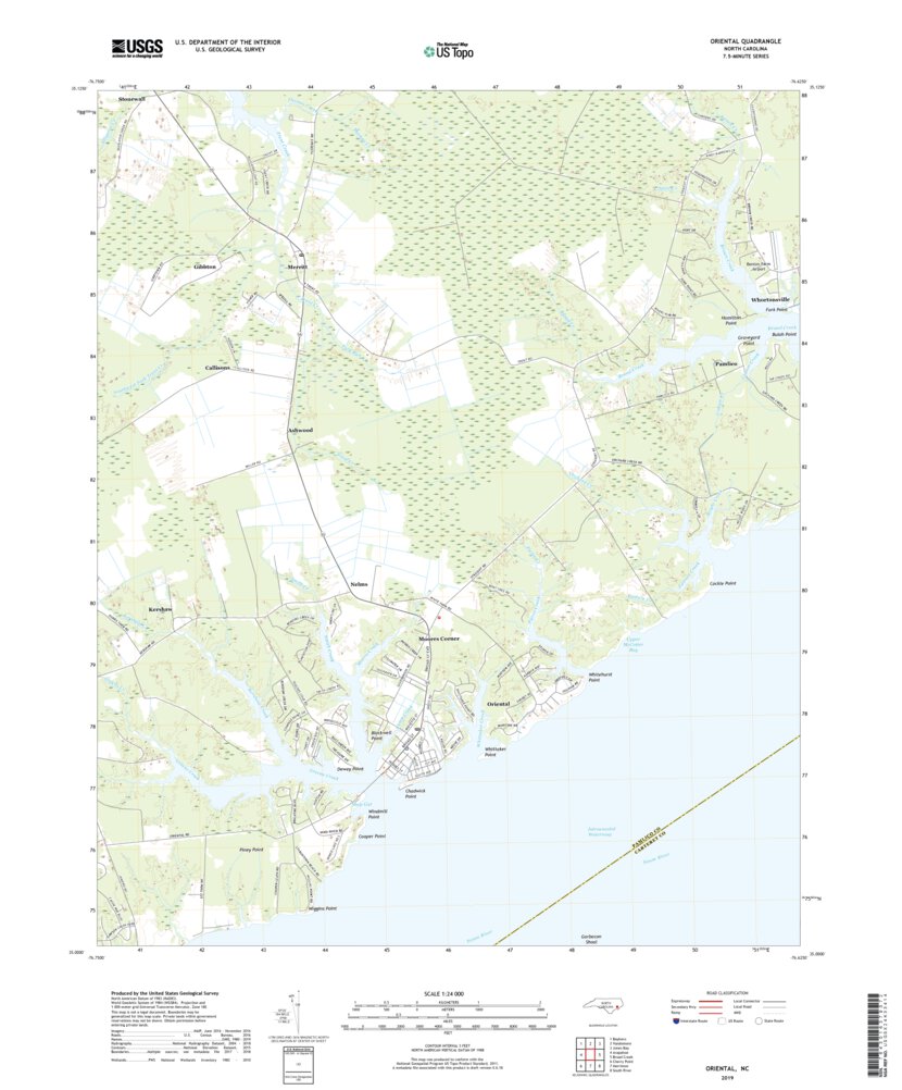 Oriental, NC (2019, 24000-Scale) Map by United States Geological Survey ...