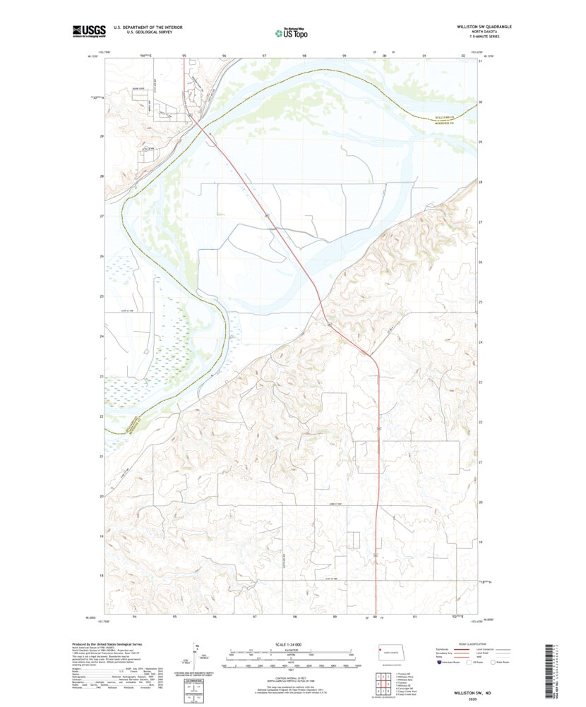 Williston SW, ND (2020, 24000-Scale) Map by United States Geological ...
