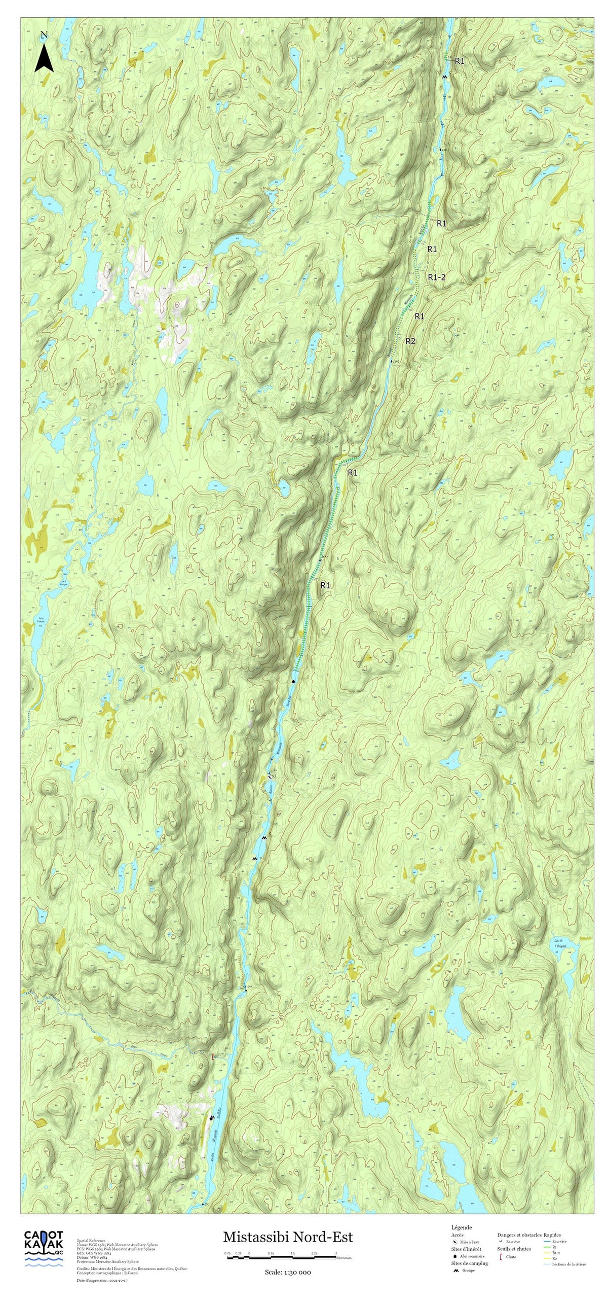 Rivière Mistassibi Nord-Est Map by Canot Kayak Quebec | Avenza Maps