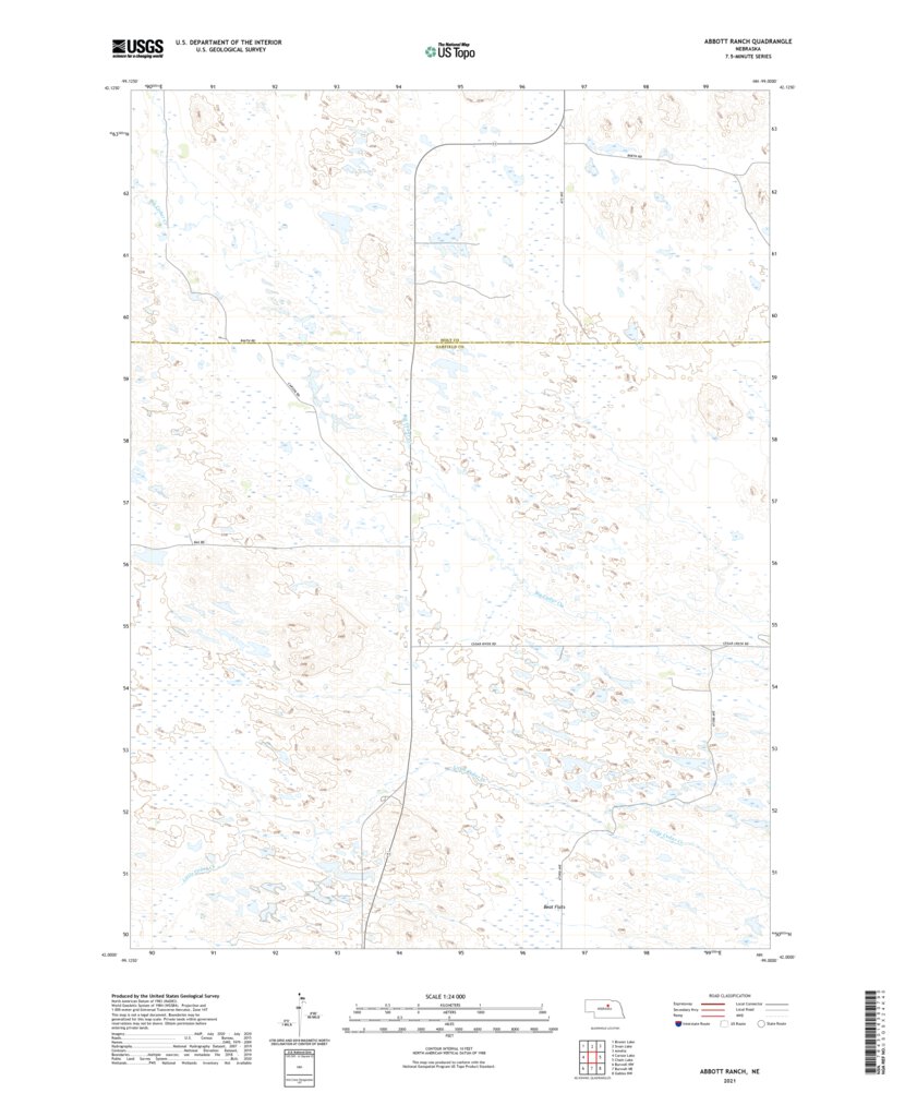 Abbott Ranch, NE (2021, 24000-Scale) Map by United States Geological ...