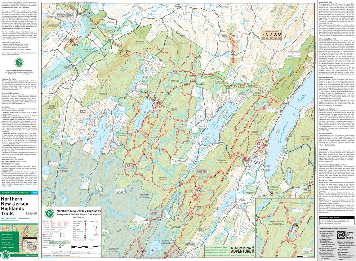 Northern New Jersey Highlands (Wawayanda & Bearfort Ridge - Map 152 ...