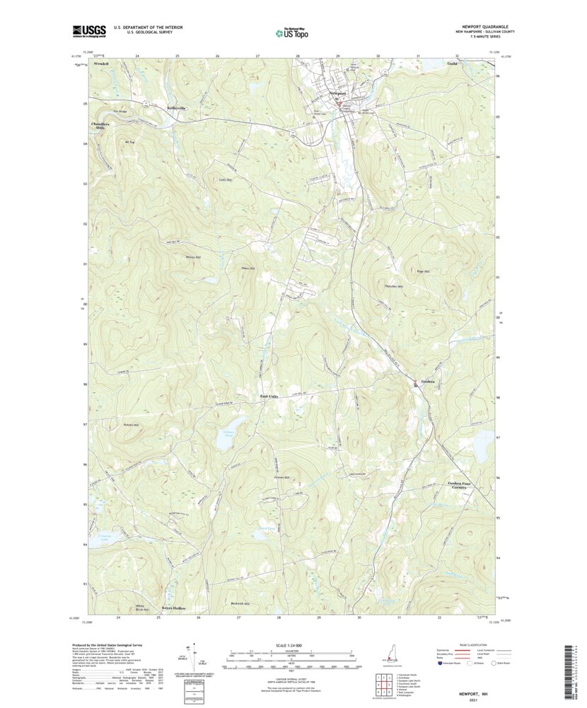 Newport, NH (2021, 24000-Scale) Map by United States Geological Survey ...