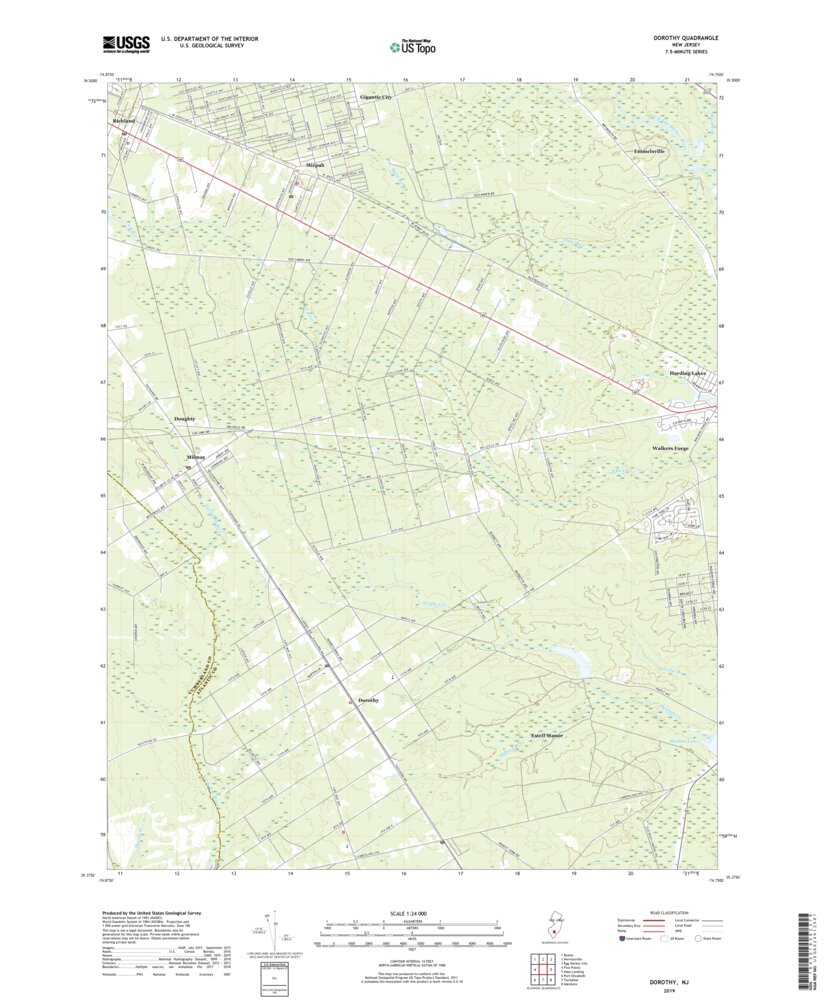 Dorothy, NJ (2019, 24000-Scale) Map by United States Geological Survey ...