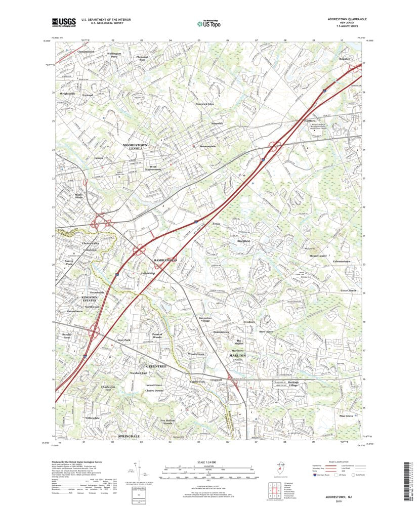 Moorestown, NJ (2019, 24000-Scale) Map by United States Geological ...