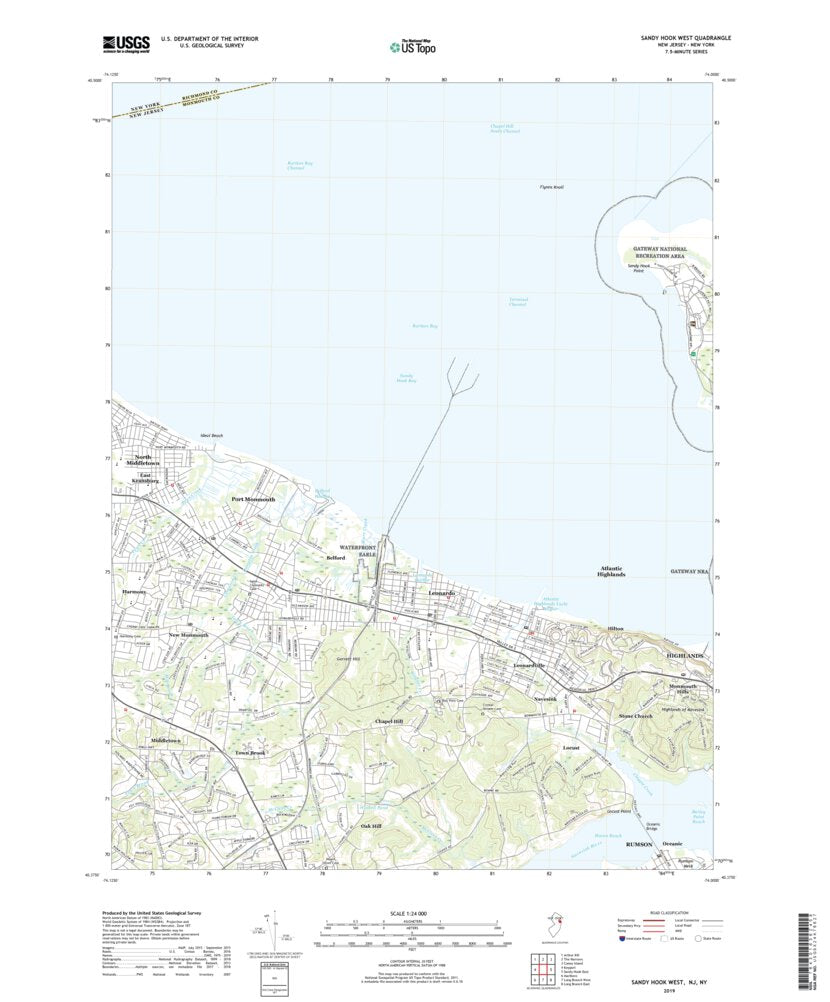 Sandy Hook West, NJ (2019, 24000-Scale) Map by United States Geological ...