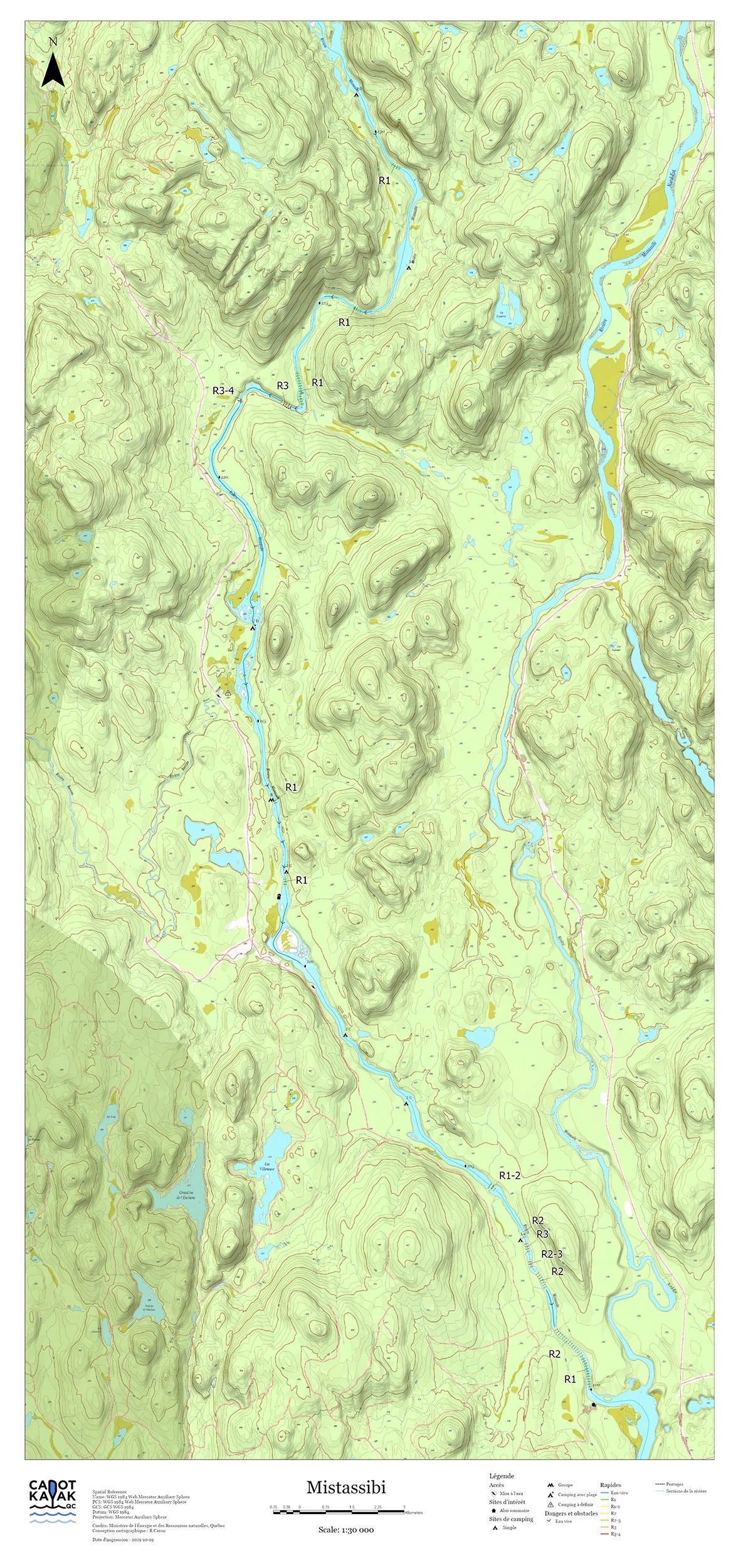 Rivière Mistassibi Map by Canot Kayak Quebec | Avenza Maps