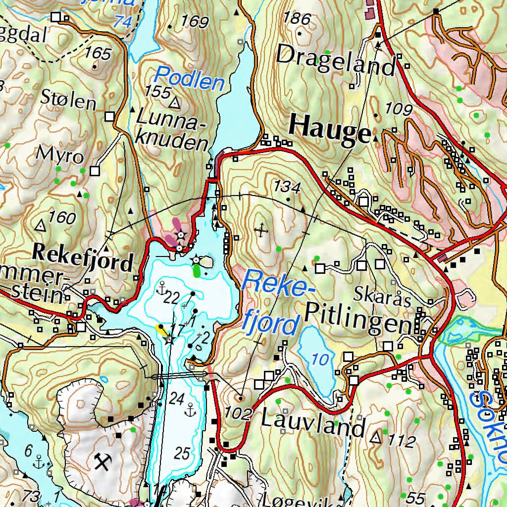 Municipality of Eigersund Map by The Norwegian Mapping Authority ...