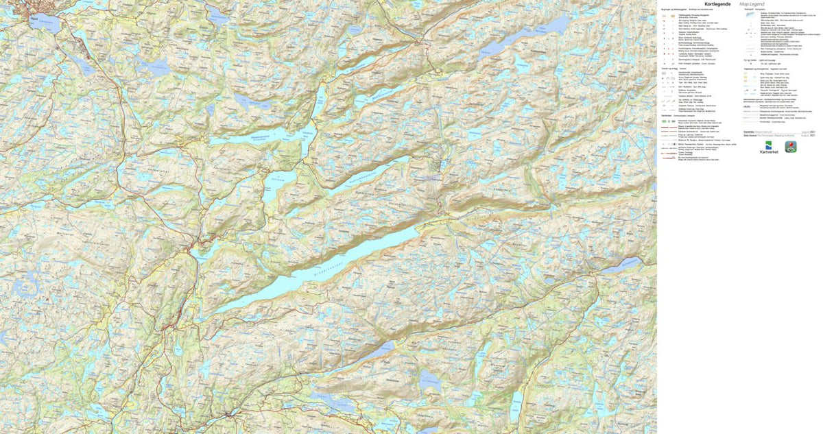 Municipality of Bjerkreim Map by The Norwegian Mapping Authority ...