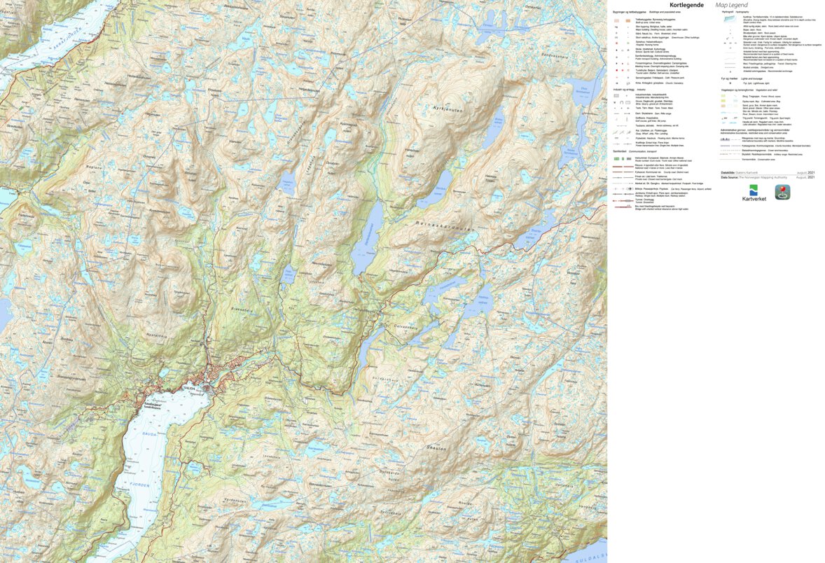 Municipality of Sauda Map by The Norwegian Mapping Authority | Avenza Maps