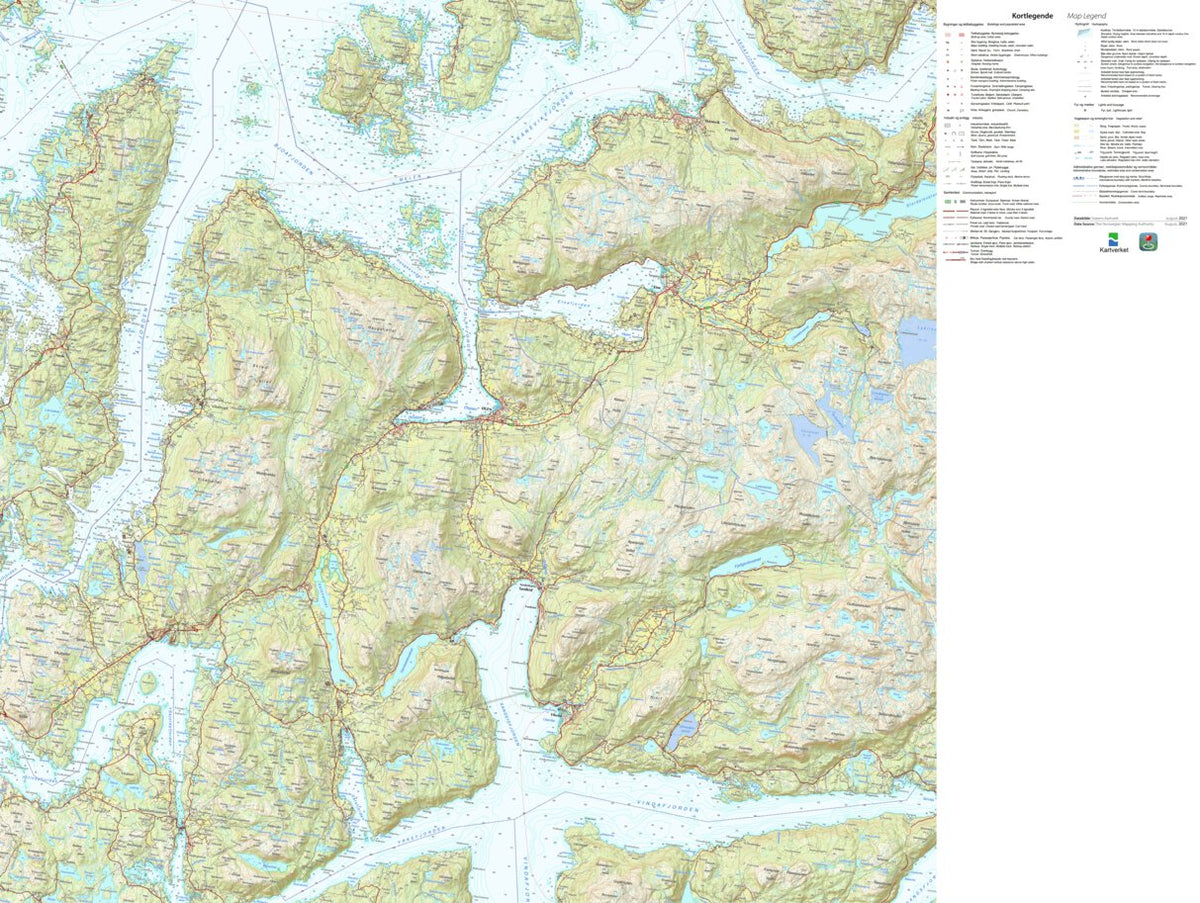 Municipality of Vindafjord Map by The Norwegian Mapping Authority ...